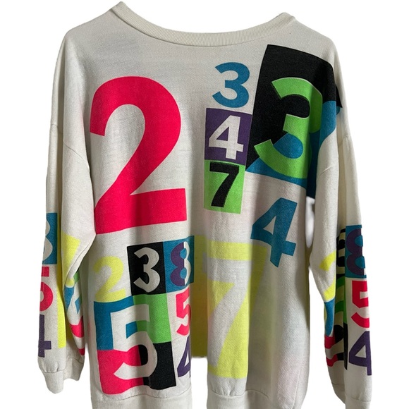 Vintage | Sweaters | Rare 98s Sweater With Graphic Color Block Numbers ...